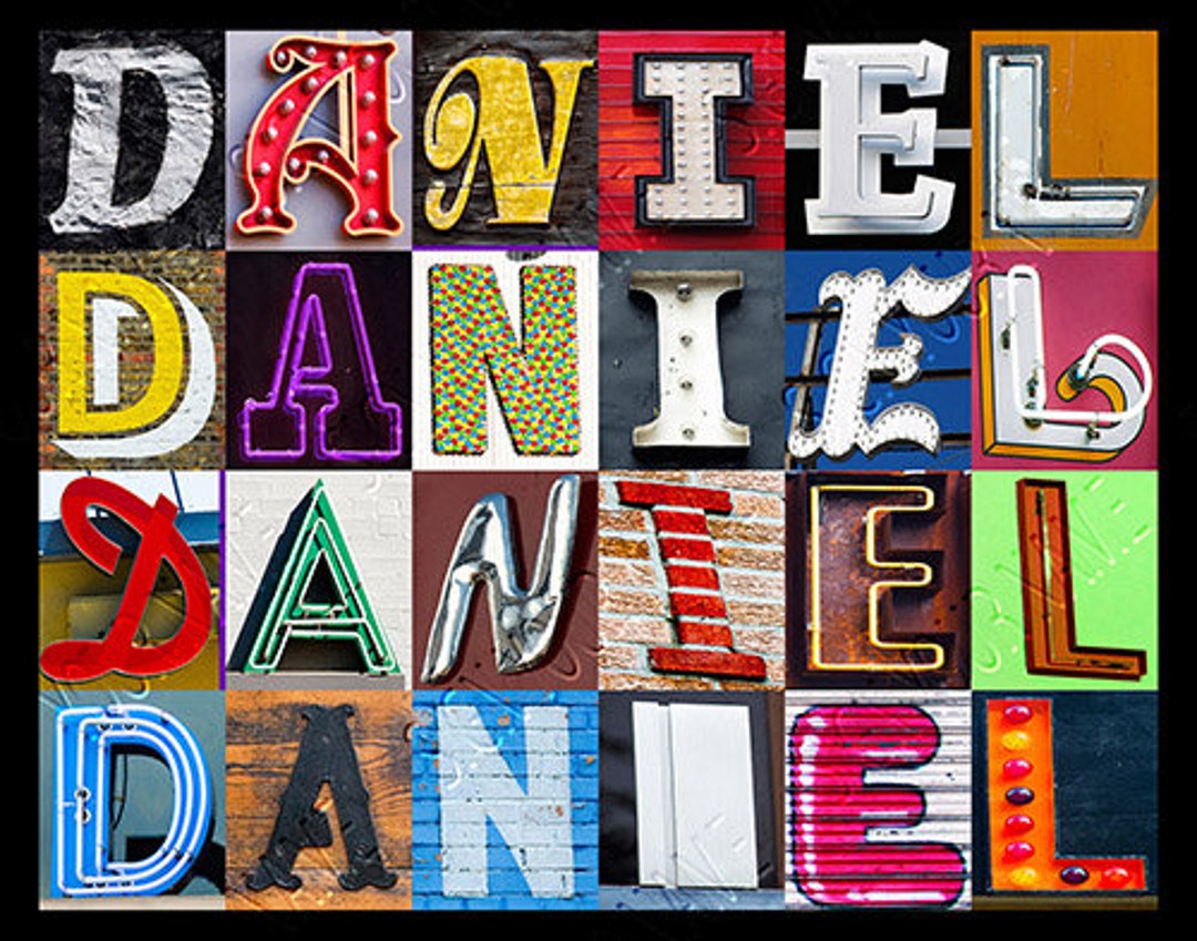 DANIEL Personalized Poster Featuring Photos of Letters From Signs ...