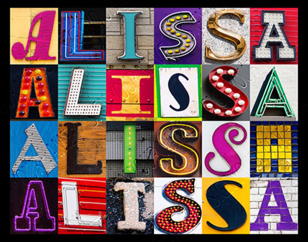 Personalized Poster Featuring ALISSA in Photos of Alphabet Letters From ...