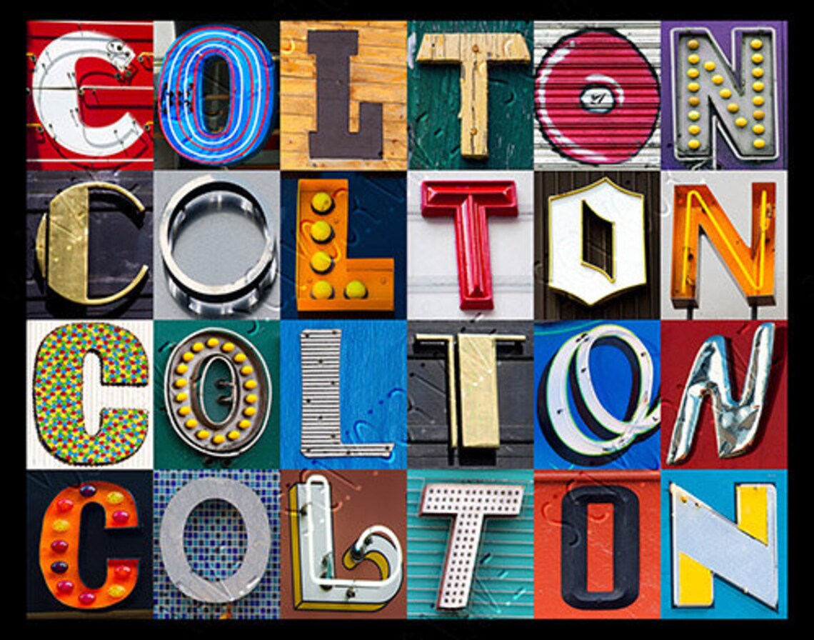 COLTON Personalized Poster Featuring Photos of Letters From - Etsy