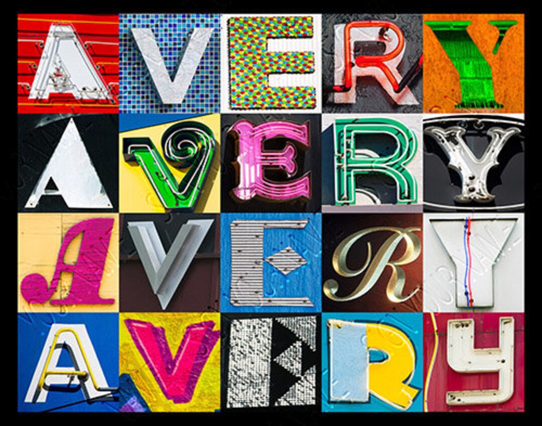 AVERY Personalized Poster Featuring Photos of Letters From Signs ...