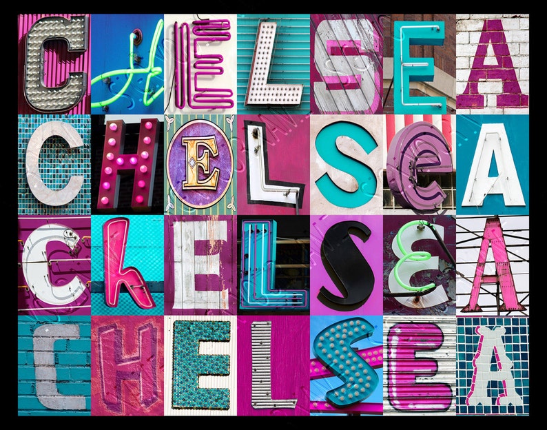 Personalized Poster Featuring CHELSEA in Photos of Alphabet Letters ...