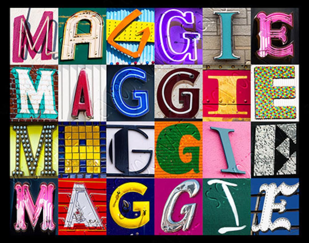 MAGGIE Personalized Poster Featuring Photos of Letters From Signs ...