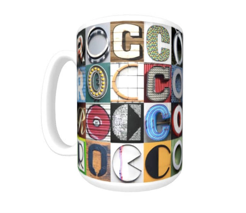 Personalized Coffee Mug Featuring the Name ROCCO in Sign Letter Photos ...