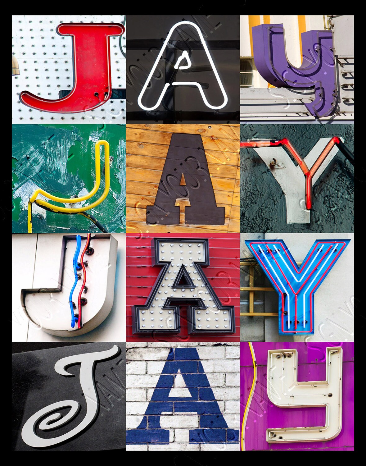 JAY Personalized Poster Featuring Photos of Alphabet Letters - Etsy UK
