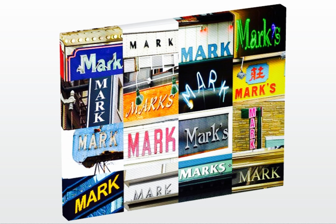 Personalized Photo Canvas Featuring the Name MARK in Photos of - Etsy