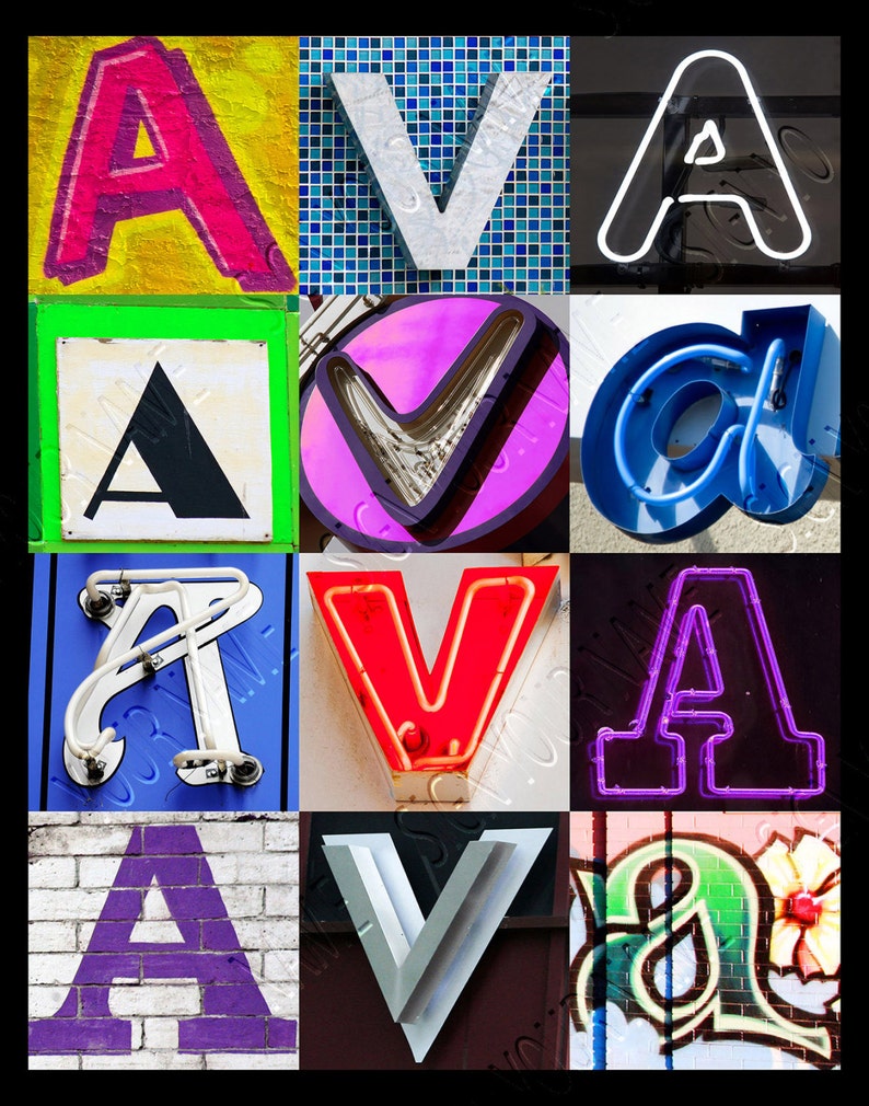 Personalized Poster Featuring AVA Showcased in Photos of Sign - Etsy