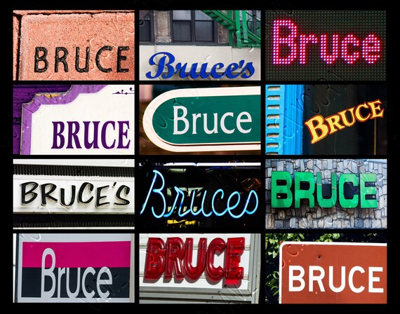 Personalized Poster Featuring BRUCE in Photos of Actual Signs | Etsy