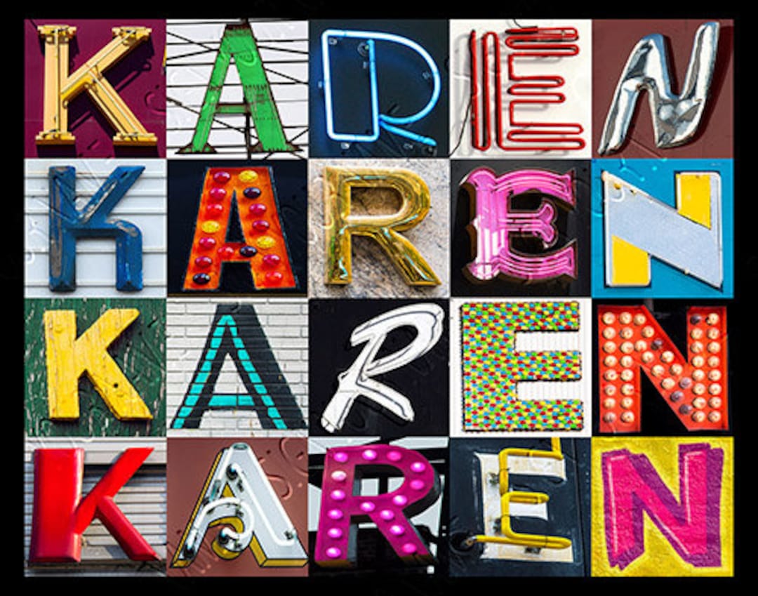 KAREN, KARAN or KARIN Personalized Poster Featuring Photos of Letters ...