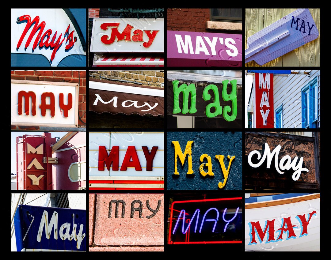 Personalized Poster Featuring MAY Showcased in Photos of Actual Signs ...