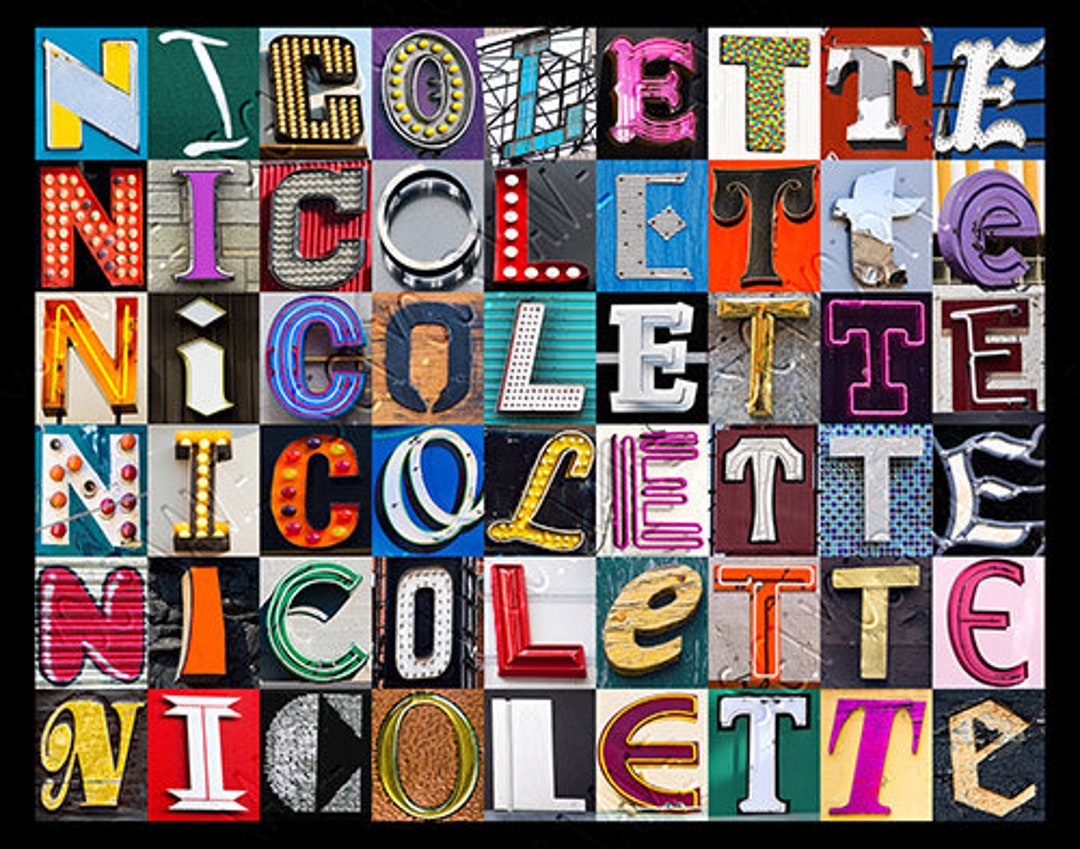 Personalized Poster Featuring NICOLETTE in Photos of Alphabet Letters ...