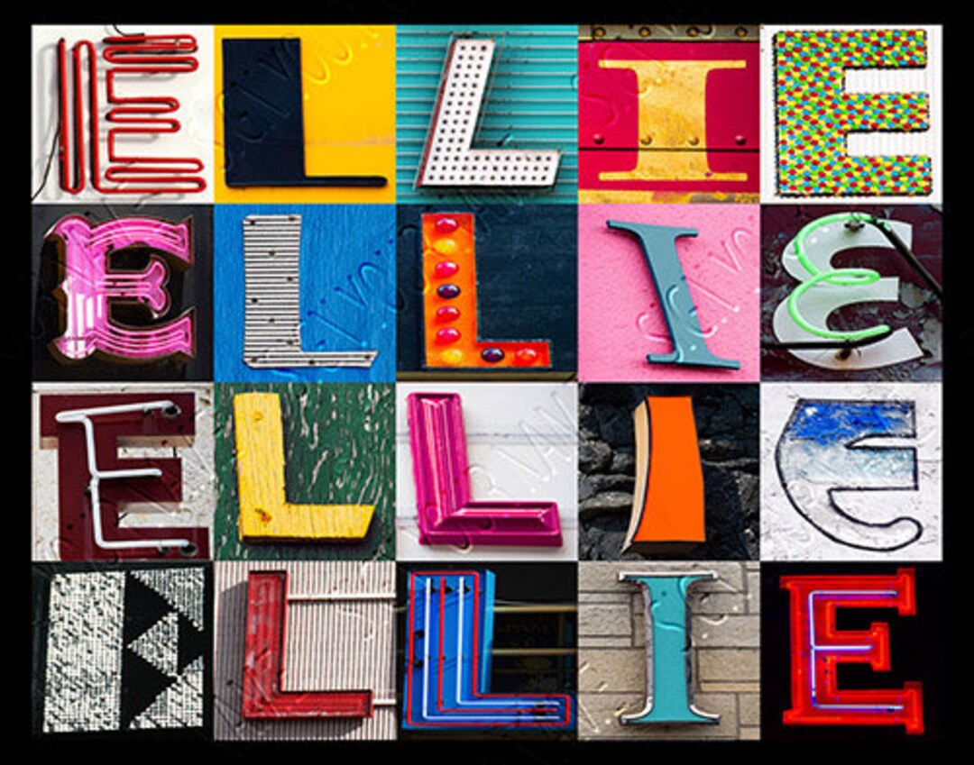 ELLIE or ELLY Personalized Poster Featuring Photos of Letters From ...