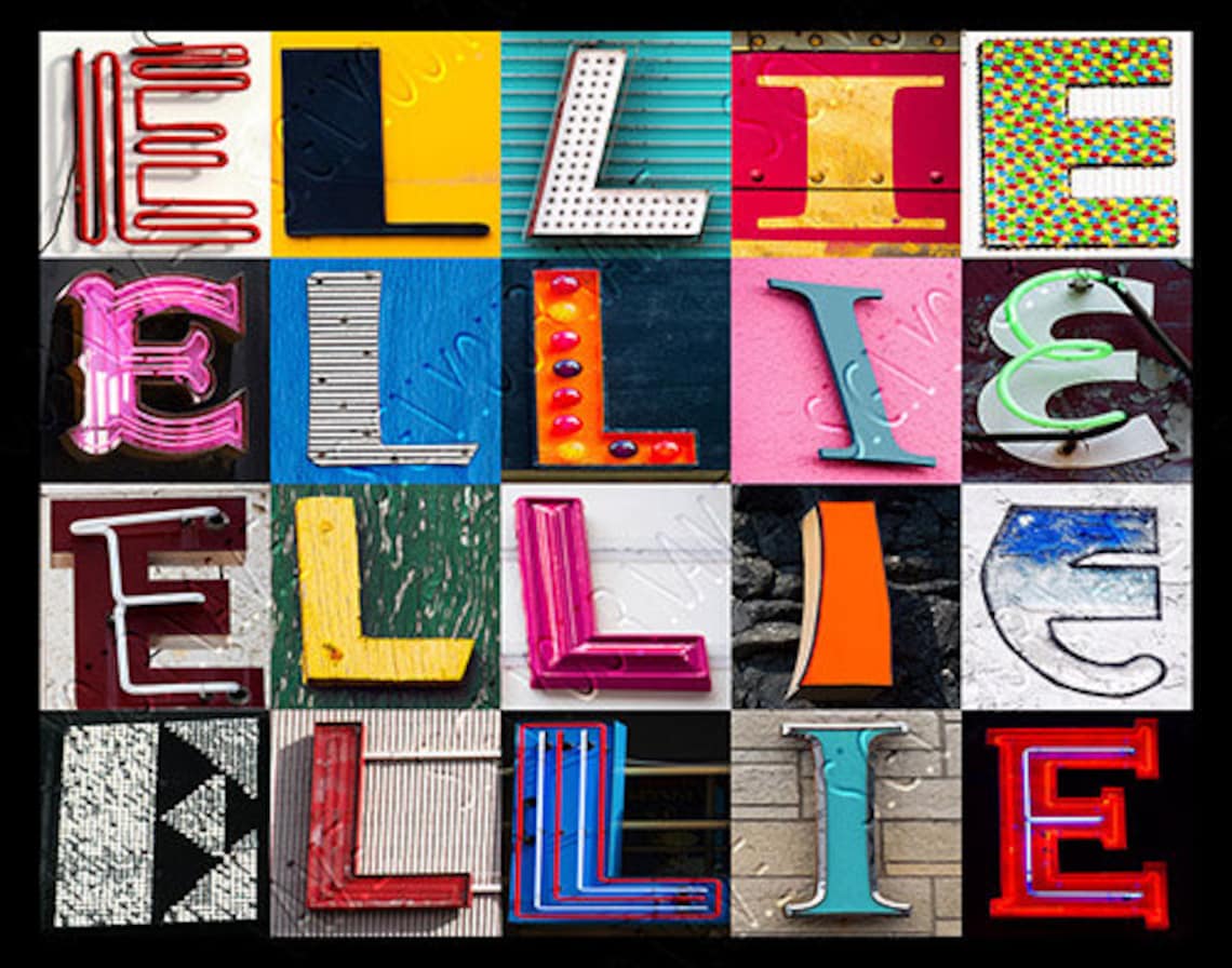 ELLIE or ELLY Personalized Poster Featuring Photos of Letters - Etsy