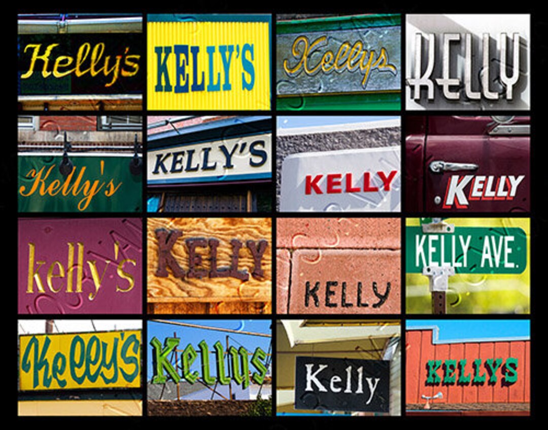 KELLY Personalized Poster Featuring Photos of Actual Signs; Art Print ...
