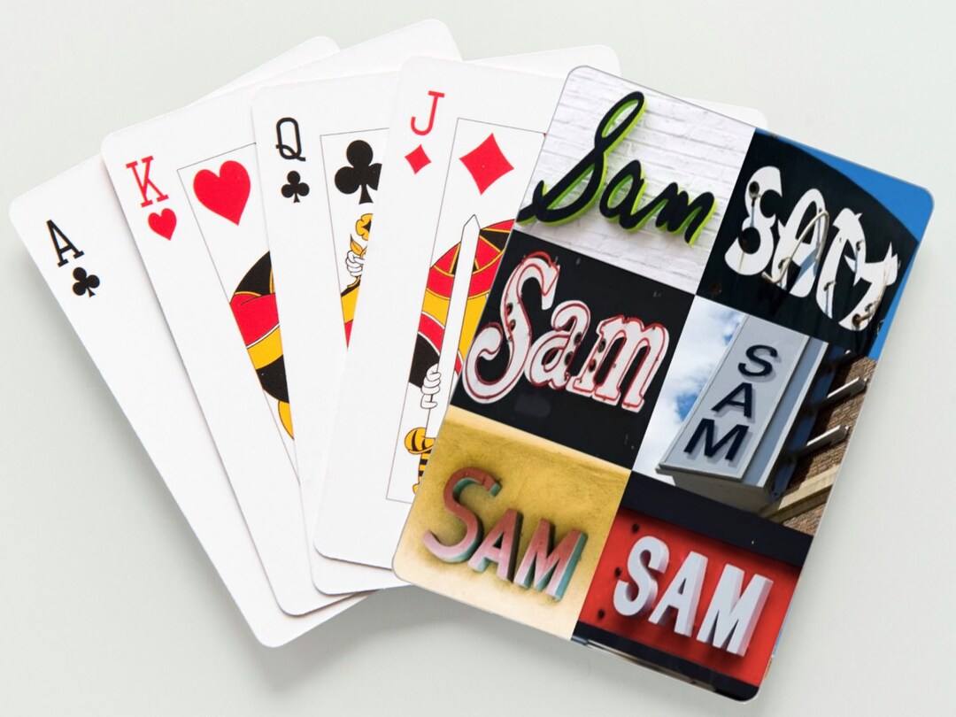 Custom Playing Cards Featuring the Name SAM in Actual Sign Photos ...