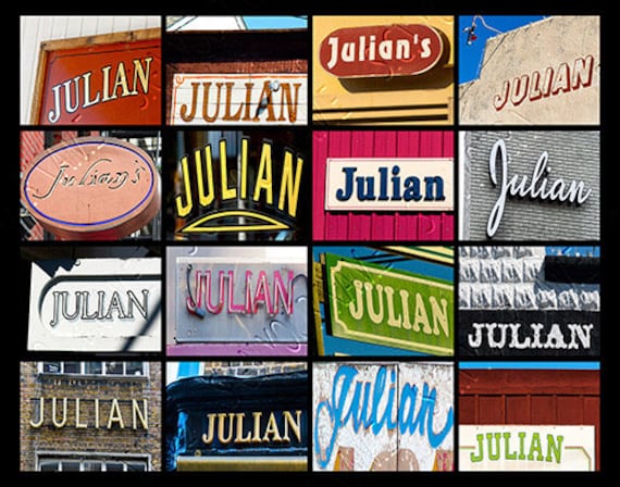 JULIAN Personalized Poster Featuring Photos of Actual Signs | Etsy