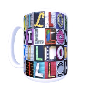Personalized Coffee Mug Featuring the Name DILLON in Sign Letter Photos ...