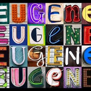 EUGENE Personalized Poster Featuring Photos of Letters From Signs ...