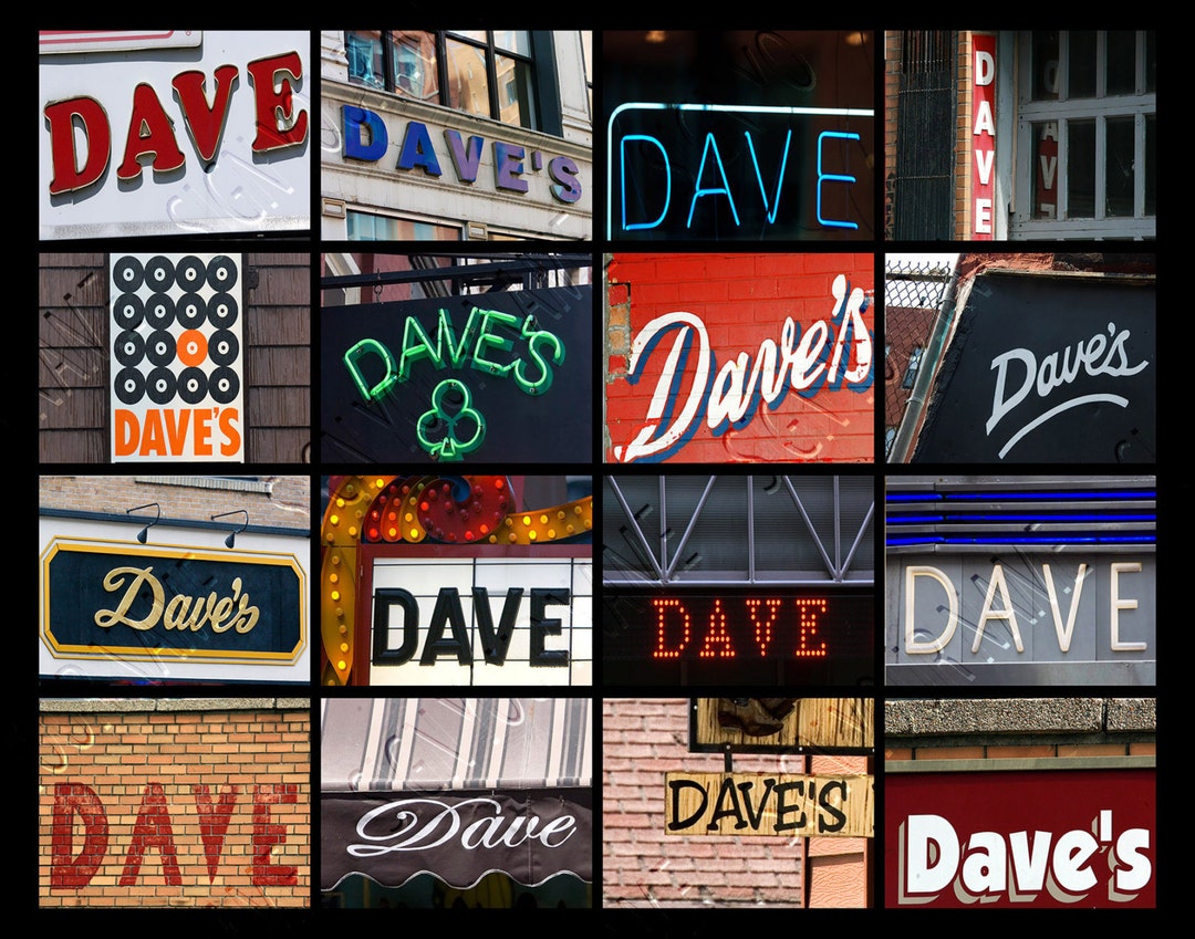 DAVE Personalized Poster Featuring Photos of Actual Signs; Art Print ...