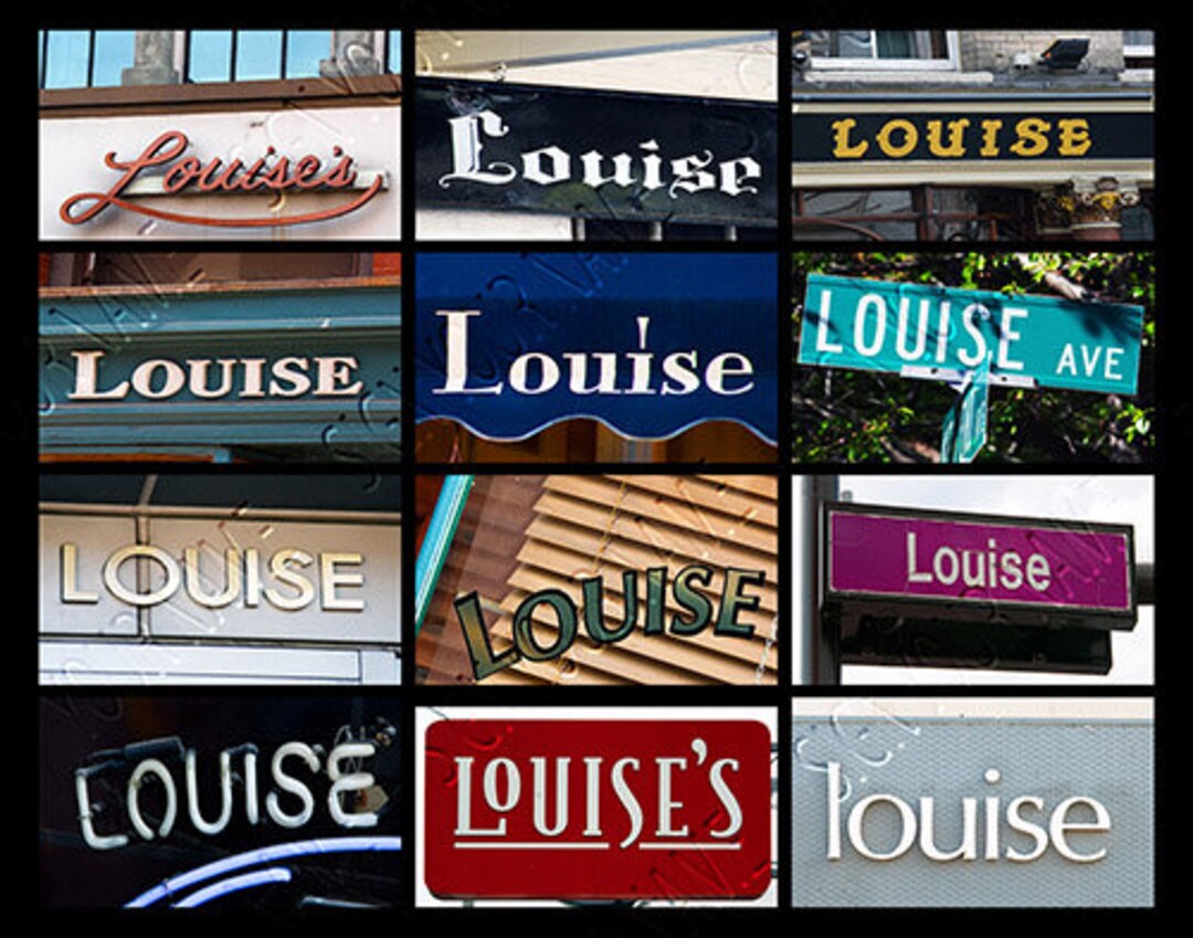LOUISE Personalized Poster Featuring Photos of Actual Signs; Art Print ...