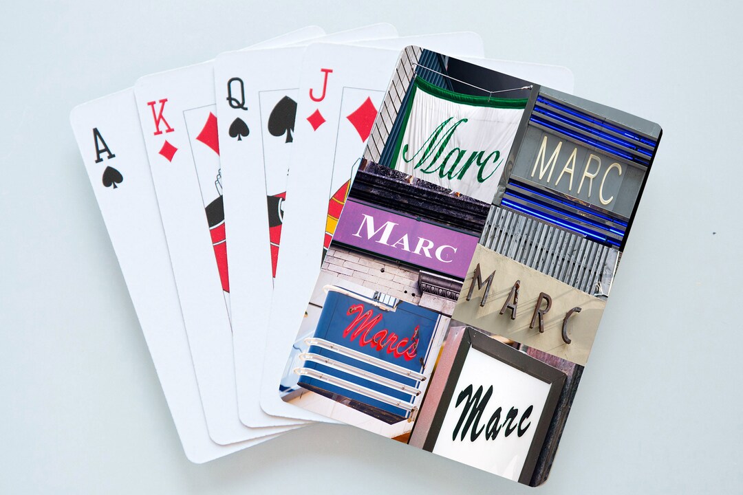 Custom Playing Cards Featuring the Name MARC in Actual Sign Photos ...