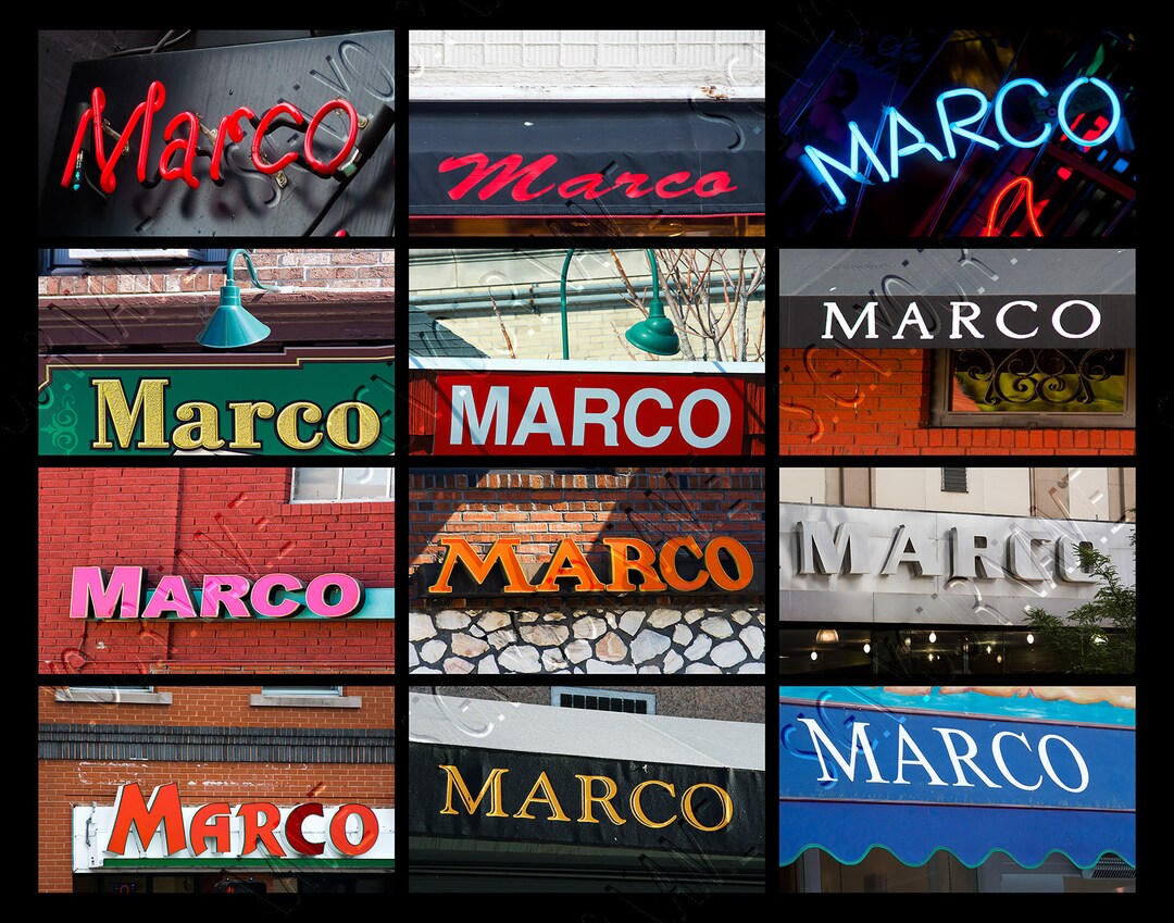 Personalized Poster Featuring MARCO in Photos of Actual Signs; Art ...