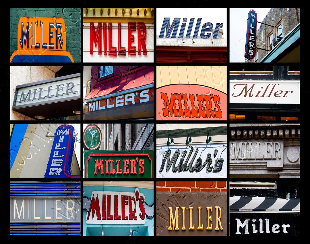 Personalized Poster Featuring MILLER Showcased in Photos of Actual ...