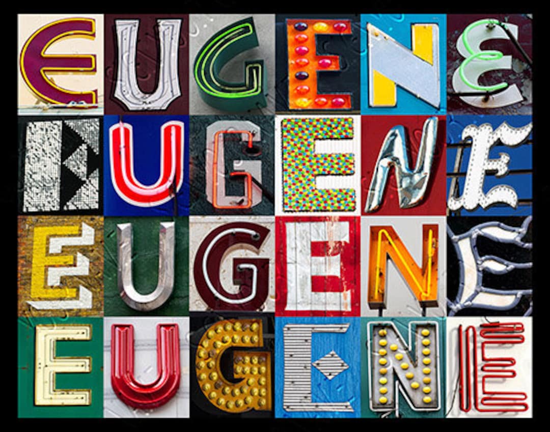 EUGENE Personalized Poster Featuring Photos of Letters From Signs ...