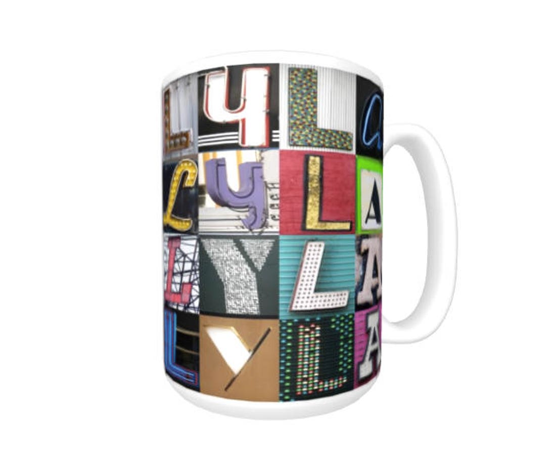 Personalized Coffee Mug Featuring the Name LYLA in Sign Letter Photos ...