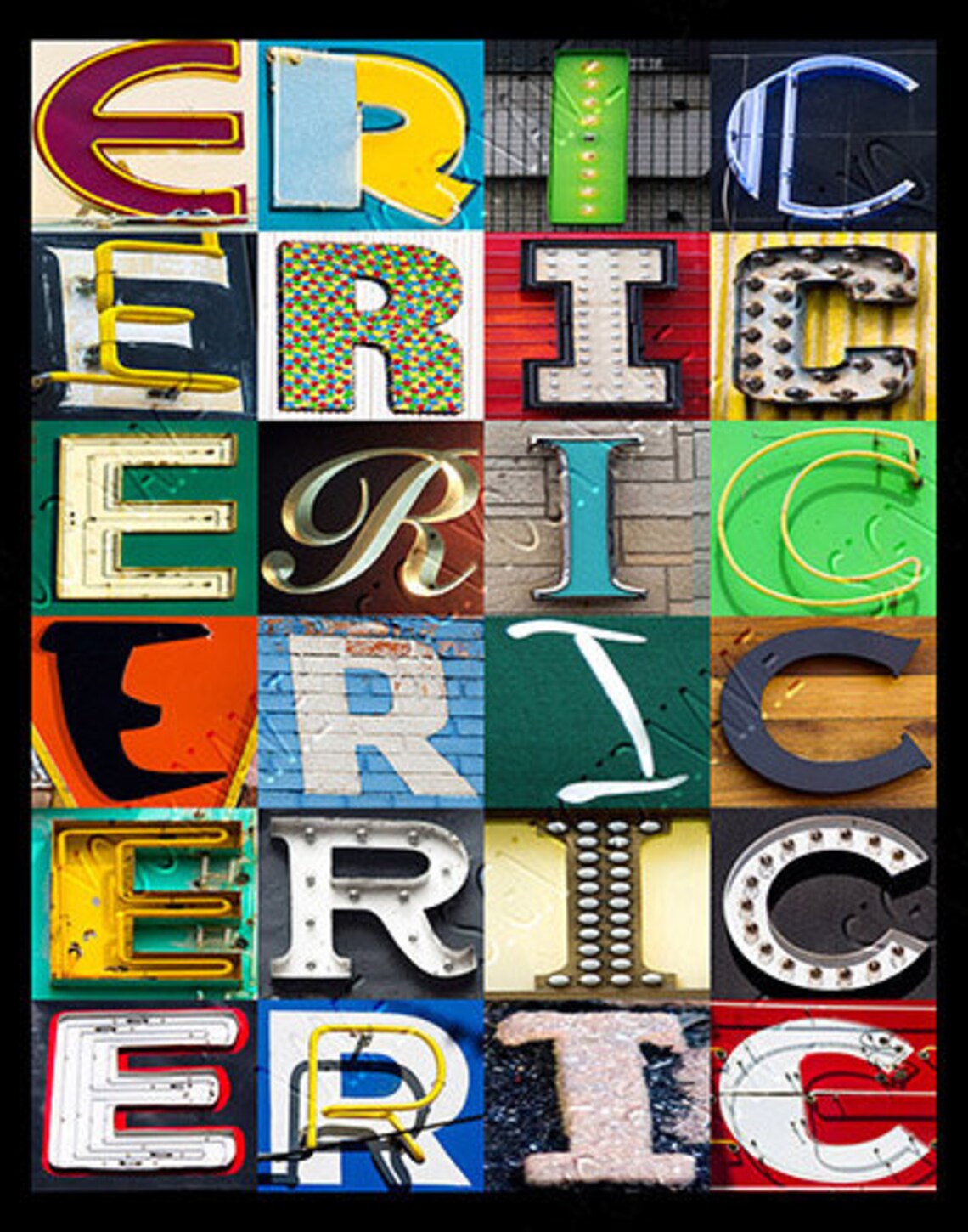ERIC or ERICH Personalized Poster Featuring Photos of Sign Letters ...