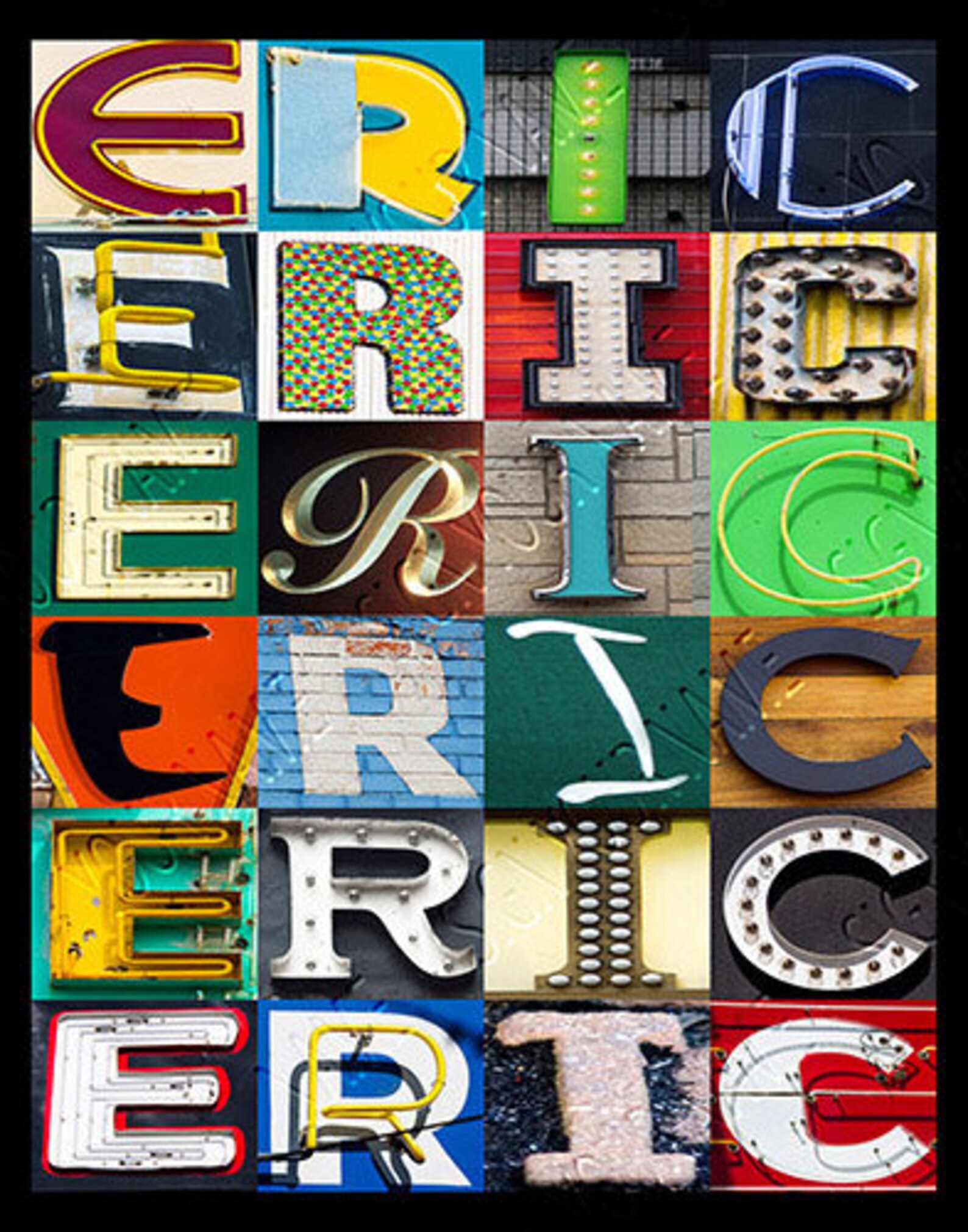 ERIC or ERICH Personalized Poster Featuring Photos of Sign Letters ...