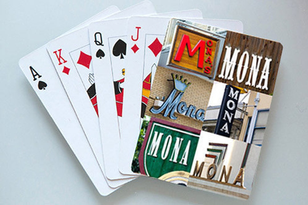 Custom Playing Cards Featuring the Name MONA in Actual Sign Photos ...