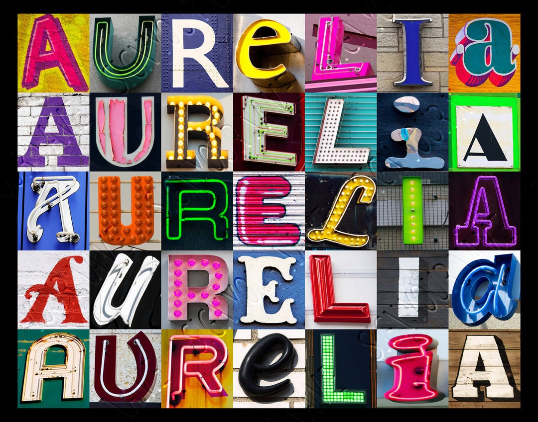 Personalized Poster Featuring AURELIA Showcased in Photos of Sign ...