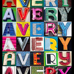 AVERY Personalized Poster Featuring Photos of Letters From Signs ...