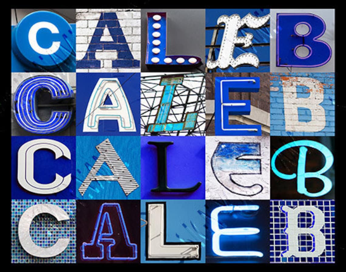 CALEB or KALEB Personalized Poster Featuring Photos of Letters - Etsy