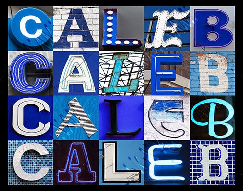 CALEB or KALEB Personalized Poster Featuring Photos of Letters | Etsy