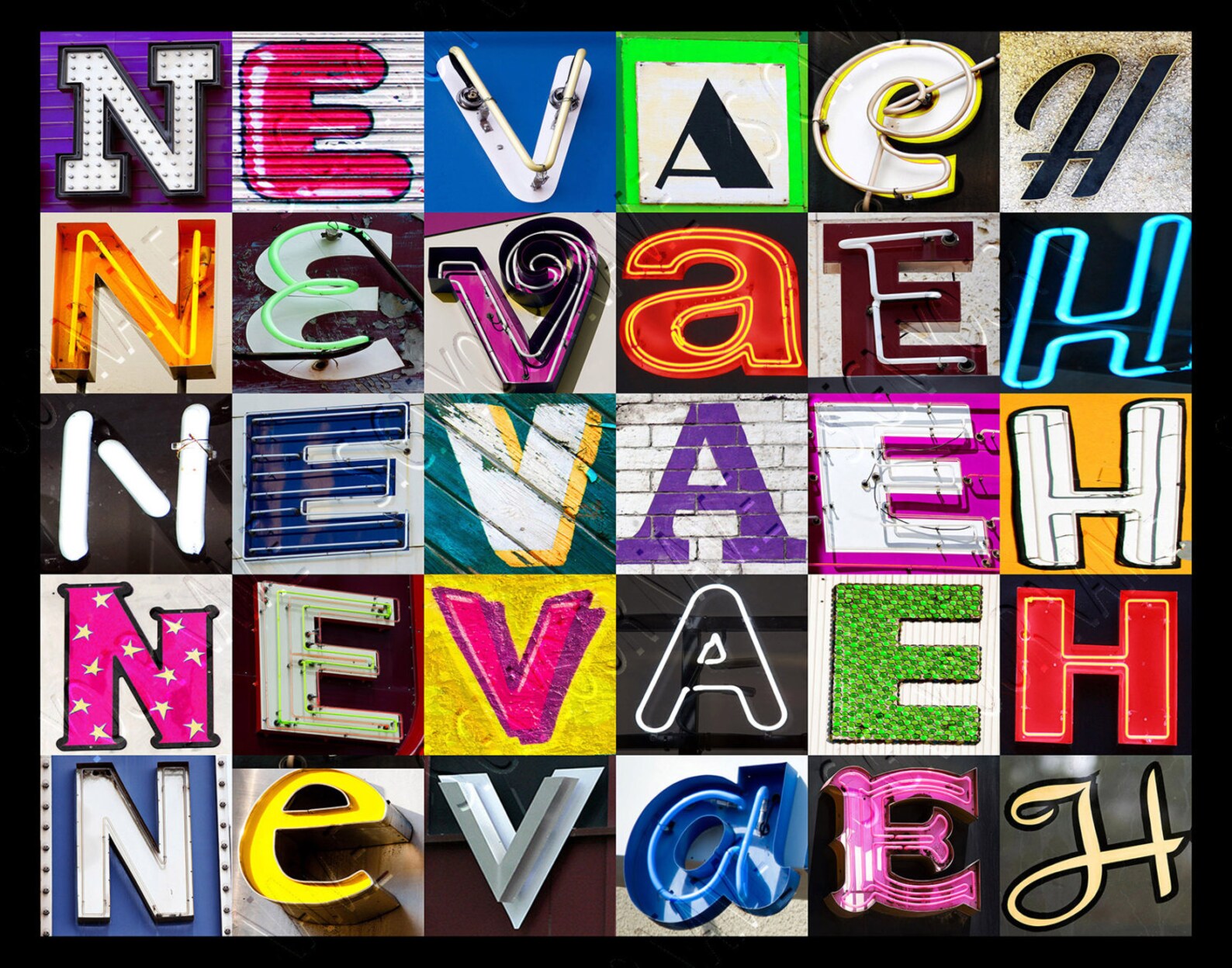 NEVAEH Personalized Poster Featuring Photos of Sign Letters - Etsy