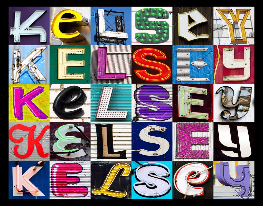 Personalized Poster Featuring KELSEY Showcased in Photos of Sign ...