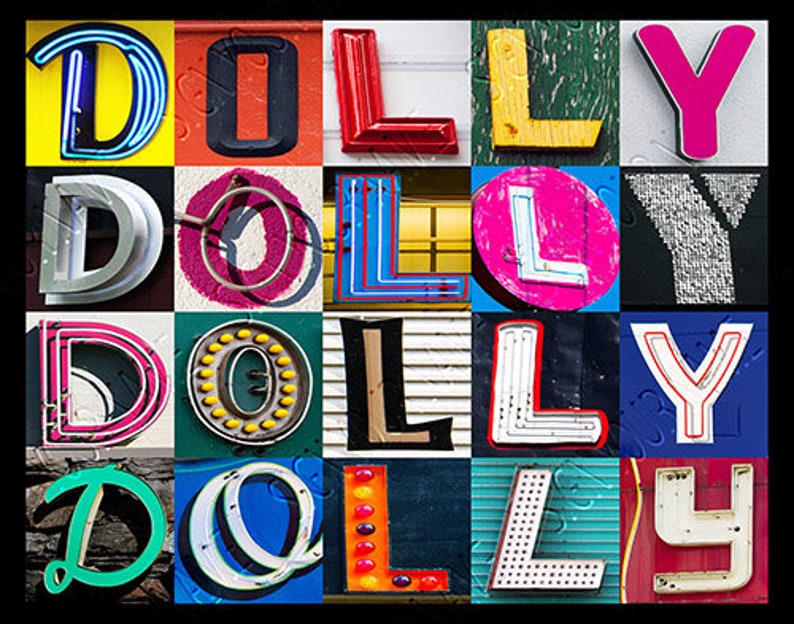 DOLLY Personalized Poster Featuring Photos of Letters From Signs ...
