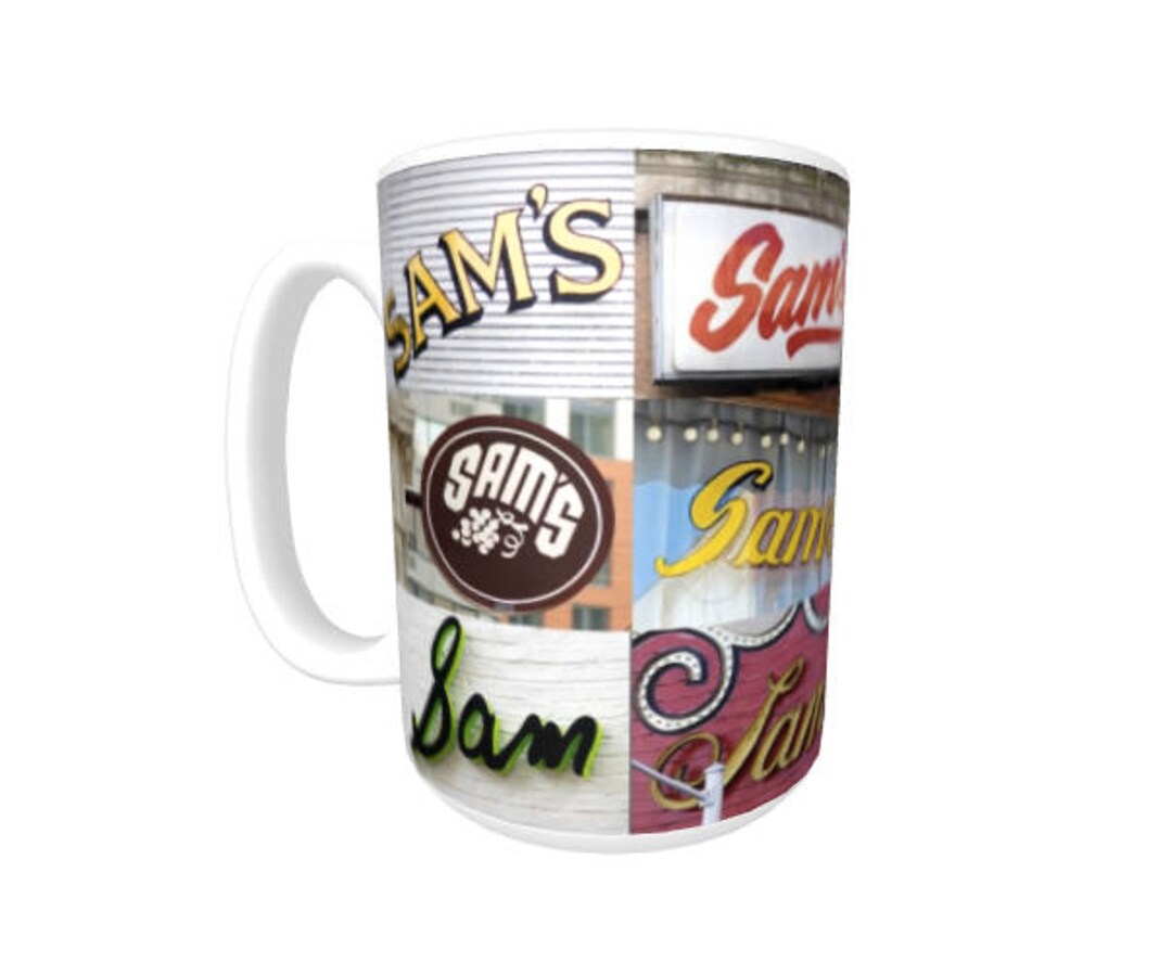 Personalized Coffee Mug Featuring the Name SAM in Photos of Signs ...