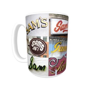 Personalized Coffee Mug Featuring the Name SAM in Photos of Signs ...