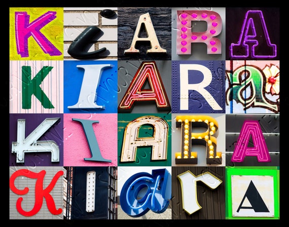 Personalized Poster Featuring KIARA in Photos of Alphabet | Etsy