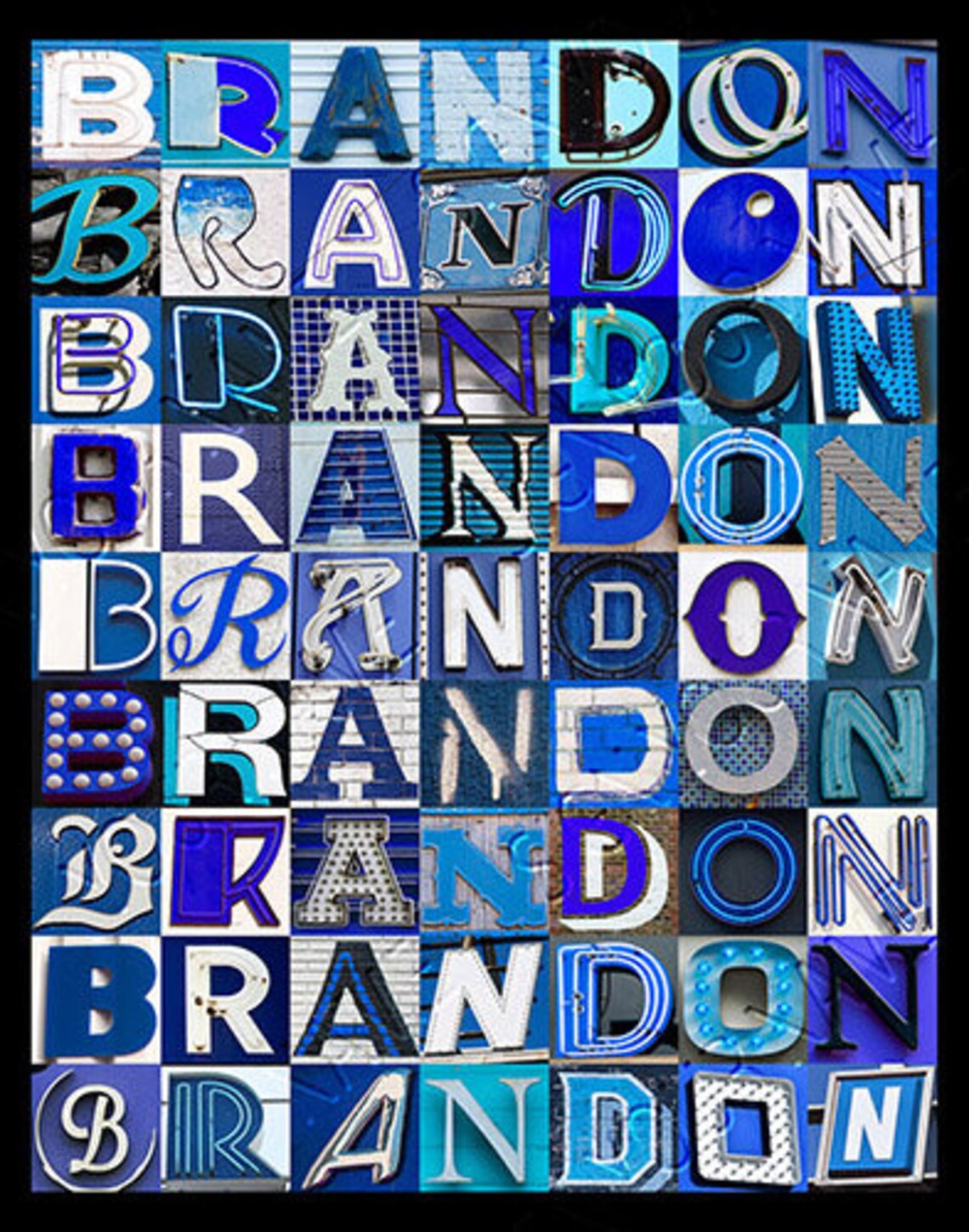BRANDON Personalized Poster Featuring Photos of Alphabet Letters From ...
