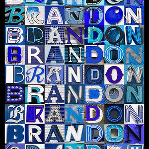 BRANDON Personalized Poster Featuring Photos of Alphabet Letters From ...