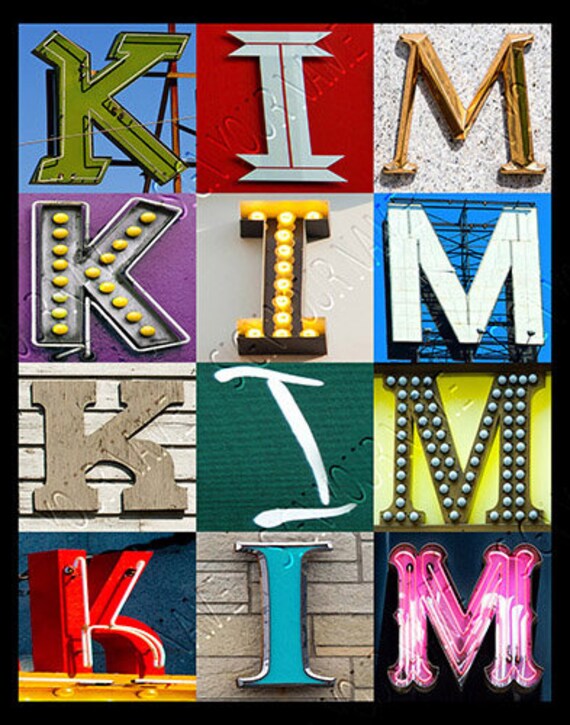 Personalized Poster Featuring KIM Showcased in Photos of Sign | Etsy