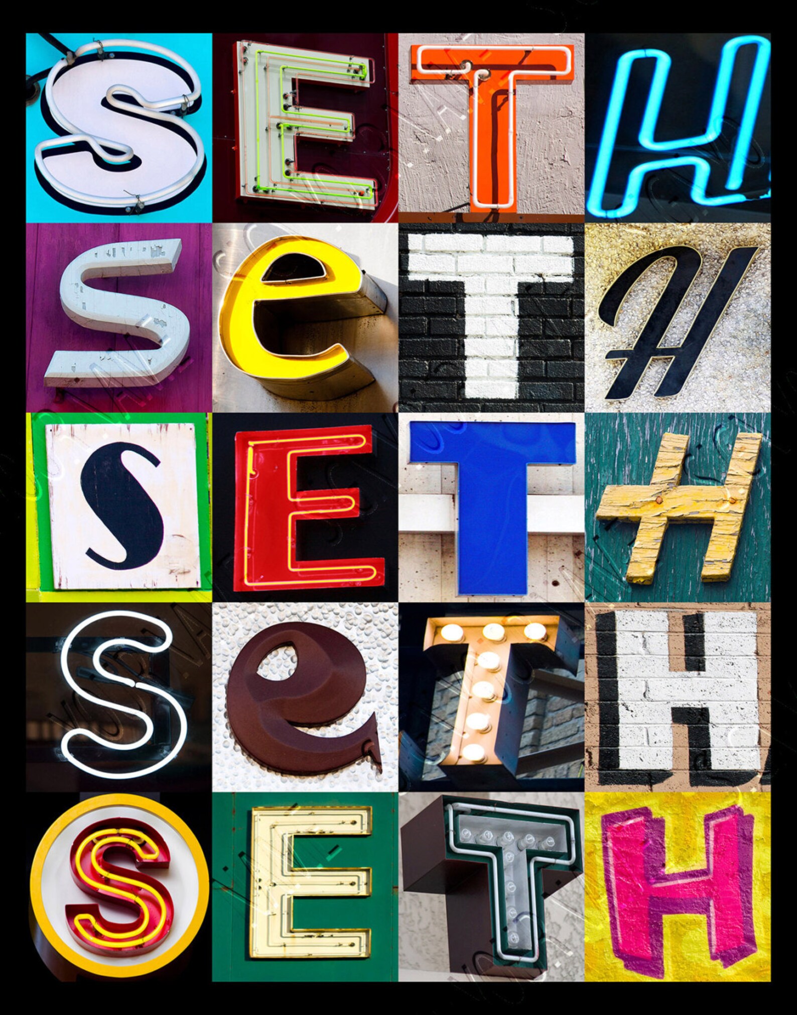 SETH Personalized Poster Featuring Photos of Sign Letters | Etsy