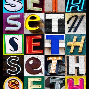SETH Personalized Poster Featuring Photos of Sign Letters; Typography ...