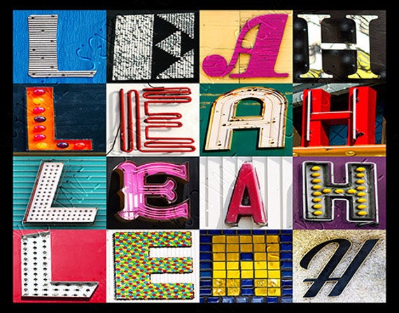 LEAH Cartel personalizado con fotos de letras de signos | Etsy