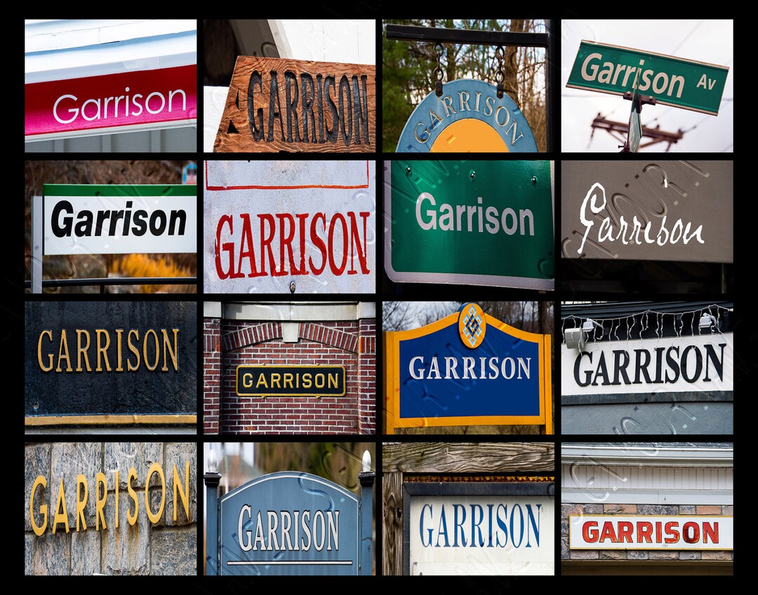 GARRISON Personalized Poster Featuring Photos of Signs; Art Print; Wall ...
