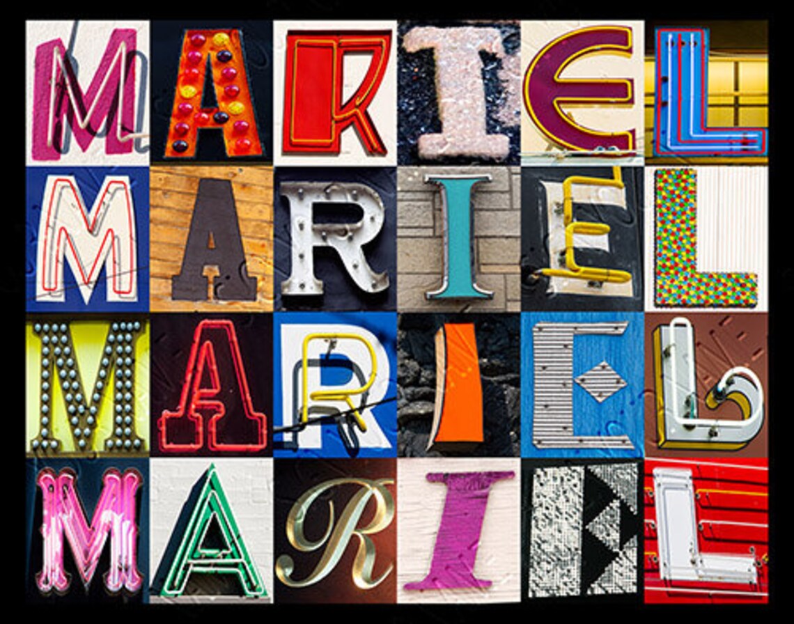 Personalized Poster Featuring MARIEL in Photos of Alphabet | Etsy