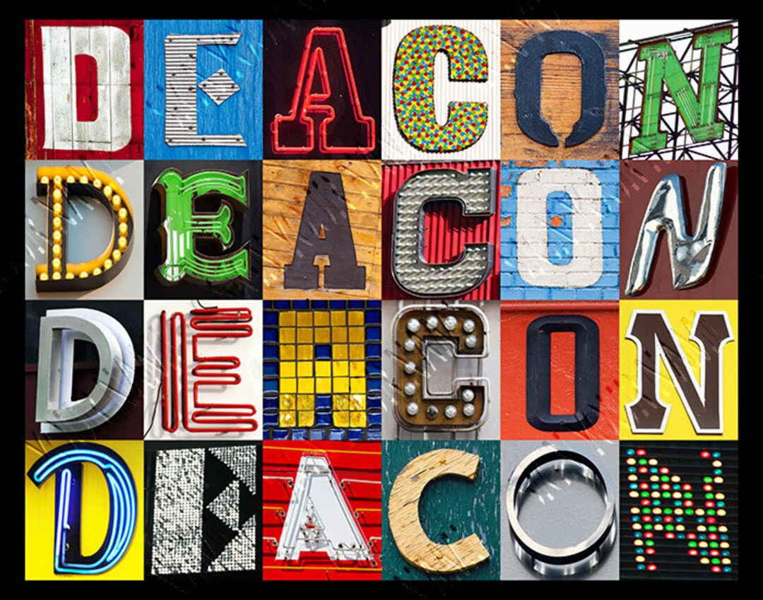 Personalized Poster Featuring DEACON in Photos of Alphabet Letters From ...